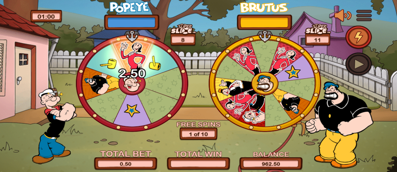 Popeye vs Brutus SuperSlice Slot - RAW iGaming and Leander | Review